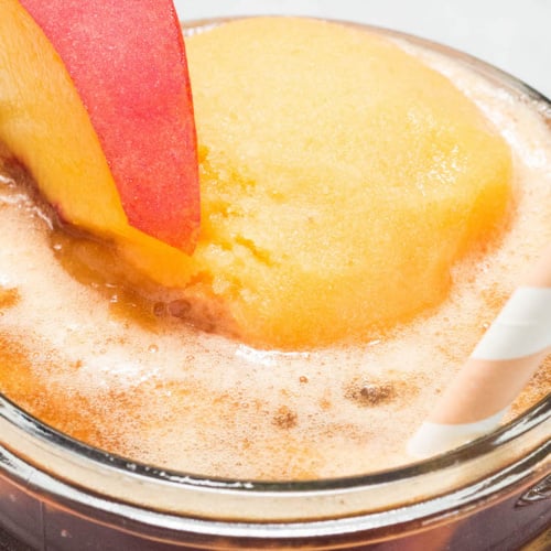 Peach Tea Float Recipe - Sweet Tea with Homemade Peach Sorbet